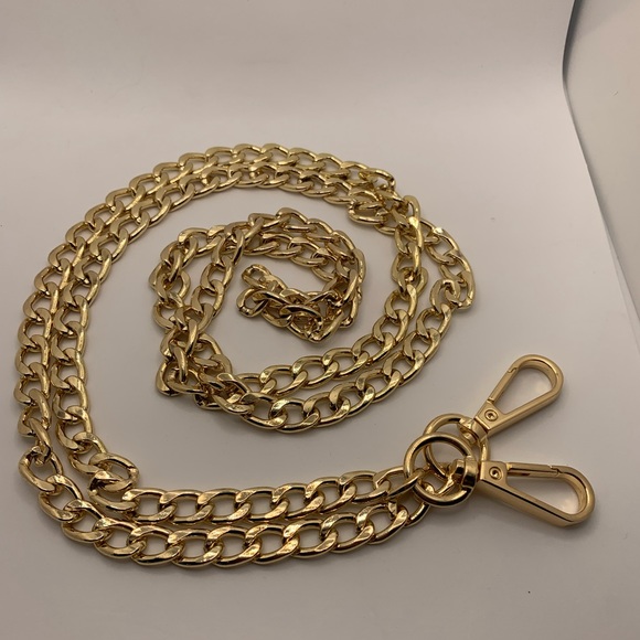 Bags | New Gold Luxury Fashion 47 Inch12cm Replacement Flat Chain Strap ...